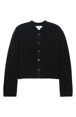 Fleurette Boucle Cropped Jacket - Black