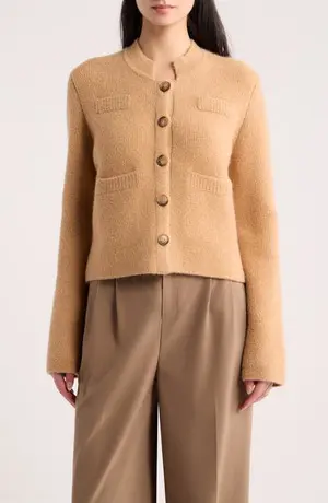 Fleurette Boucle Cropped Jacket Camel