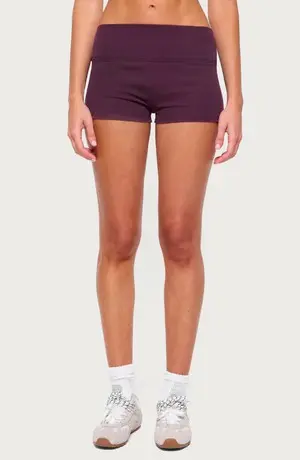 EDIKTED Anlie Micro Shorts - Plum