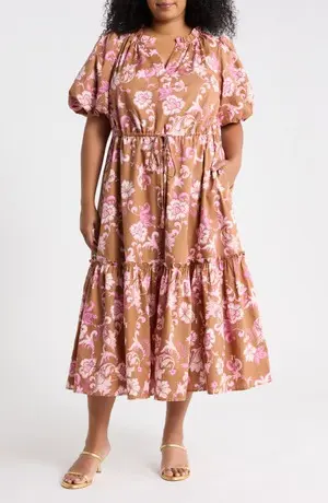 SUGARLIPS Ginny Bubble Sleeve Midi Dress