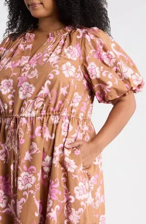 SUGARLIPS Ginny Bubble Sleeve Midi Dress