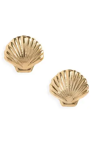 CHILD OF WILD Cove Shell Stud Earrings Gold