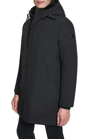 Karl Lagerfeld Paris Faux Shearling Parka With Removable Bib