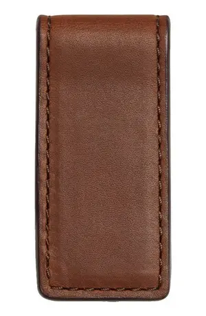 Shinola Navigator Magnetic Money Clip - Medium Brown