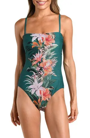 La Blanca Courtyard Bandeau One-piece Swimsuit - Jungle