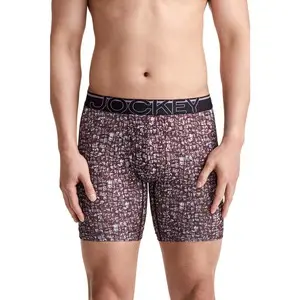 JOCKEY Mens Everactive Motion Stretch Microfiber 5" Boxer Brief Currant Texture