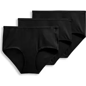JOCKEY Organic Cotton Stretch Modern Brief3 Pack - Black