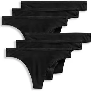 JOCKEY Organic Cotton Stretch Thong6 Pack Black