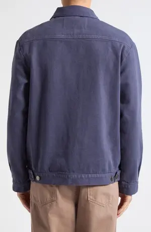 PALMES Western Embroidered Cotton Zip Jacket - Navy