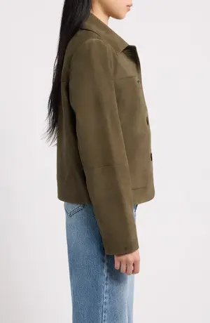 Bernardo Suede Crop Jacket
