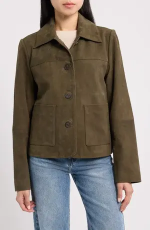 Bernardo Suede Crop Jacket