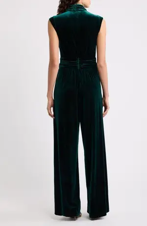 Vince Camuto Mock Neck Velvet Jumpsuit
