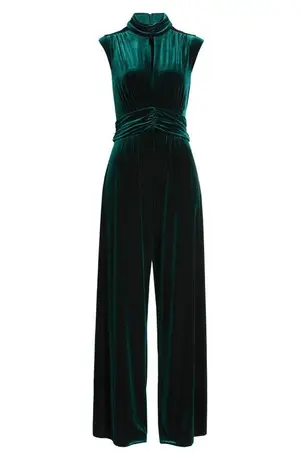 Vince Camuto Mock Neck Velvet Jumpsuit
