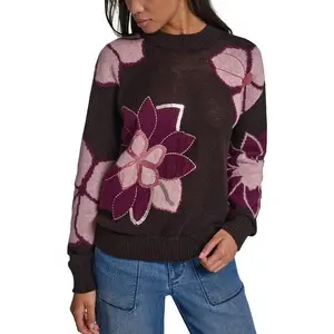 Karl Lagerfeld Paris Floral Sequin Crewneck Sweater