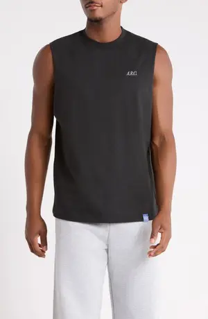 A.R.C. ACTIVE RECREATION COMFORT Standard Logo Cotton Muscle Tank - Black