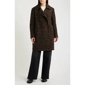 Bernardo Animal Print Coat - Muted Leopard