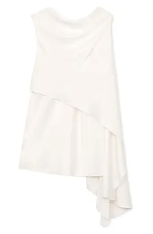 REISS Nyra Silk Blend Draped Cowl Neck Top