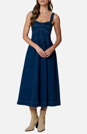 BLU PEPPER Midi Dress - Denim