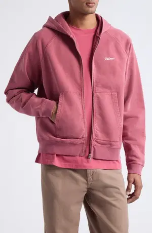 PALMES Logo Zip Hoodie - Red