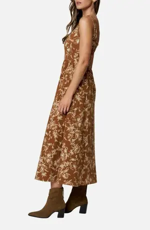 BLU PEPPER Corset Midi Dress - Caramel
