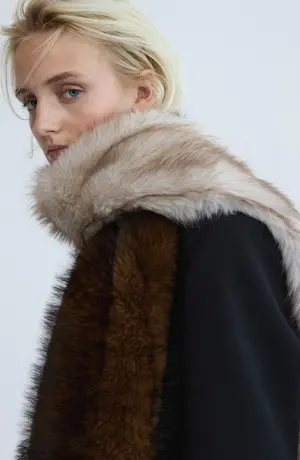 Mango Faux Fur Scarf