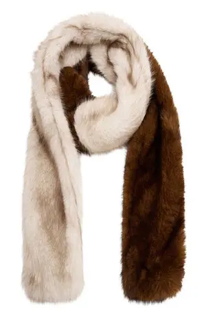 Mango Faux Fur Scarf - Beige
