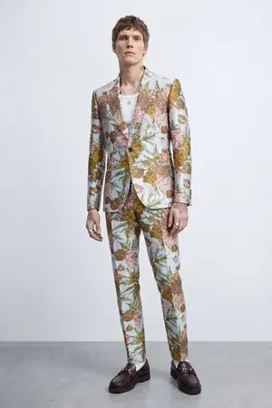 TWISTED TAILOR Hirshfield Slim Fit Floral Suit Trousers