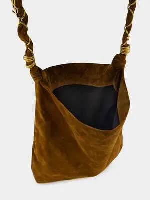 Saint Laurent Caramel Cognac Amalia Suede Handbag