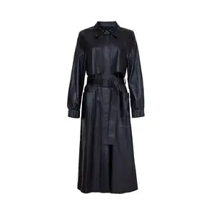 AUDREY VALLENS Phoenix Leather Coat - Black
