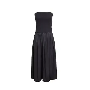AUDREY VALLENS Bamboo Bustier Dress - Black