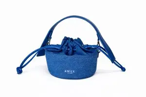 ANICE’ BY ANGEL Angelou Drawstring Indigo Denim Bucket Bag