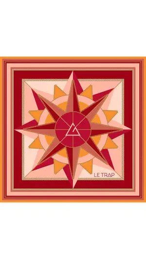 LE TRAP Compass Rose East Scarf - Red