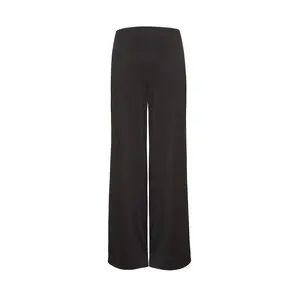 AUDREY VALLENS Palazzo Rib Pants - Black