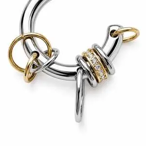 KIREI Node Steel Two-tone Pavé Hoop Earrings - Silver