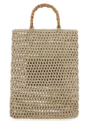 JIL SANDER Beige Rope Medium Shopping Bag - Brown