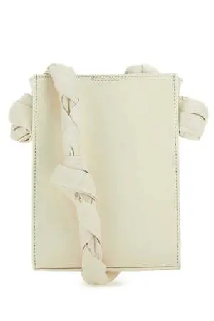 JIL SANDER Ivory Leather Tangle Shoulder Bag - White