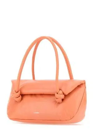 JIL SANDER Peach Leather Small Knot Handle Handbag