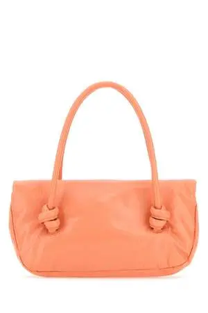 JIL SANDER Peach Leather Small Knot Handle Handbag