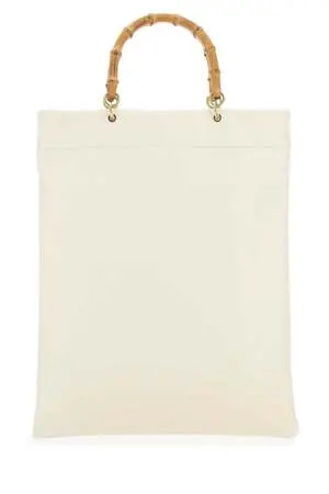 JIL SANDER Ivory Leather Medium Shopping Bag