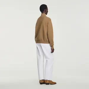 Sandro Half Zip Wool And Cashmere Sweater