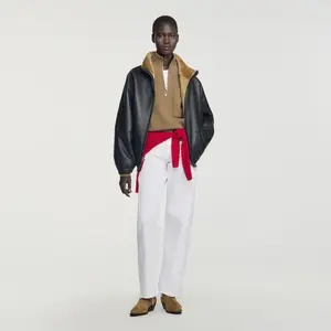 Sandro Half Zip Wool And Cashmere Sweater