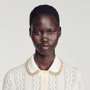 Sandro Jewellery-neck Pointelle Sweater