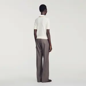 Sandro Jewellery-neck Pointelle Sweater
