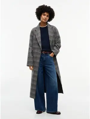 Tommy Hilfiger Glen Plaid Wool-blend Coat - Black