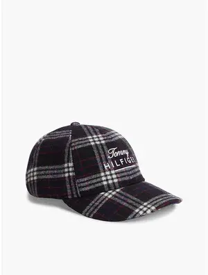 Tommy Hilfiger Plaid Wool-blend Baseball Cap - Black Check