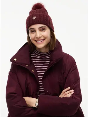 Tommy Hilfiger Cable Knit Wool-blend Pom Beanie