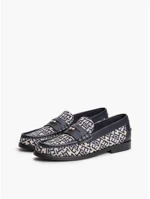 Tommy Hilfiger Jacquard Monogram Penny Loafer - Space Blue