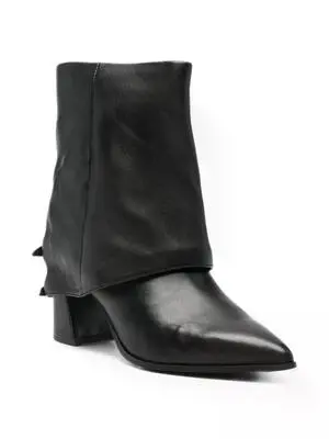 BRUNO PREMI Buckle-detail Pointed-toe Ankle Boots - Black