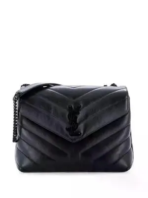Saint Laurent Loulou Matelasse Chevron Leather Small Shoulder Bag - Black
