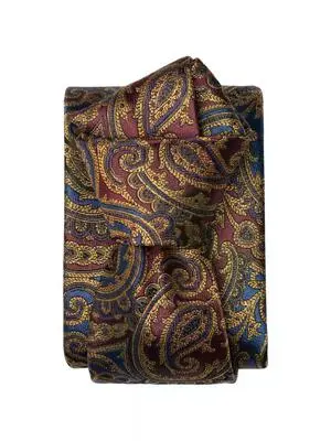 ELIZABETTA San Carlo Paisley-jacquard Tie - Brown